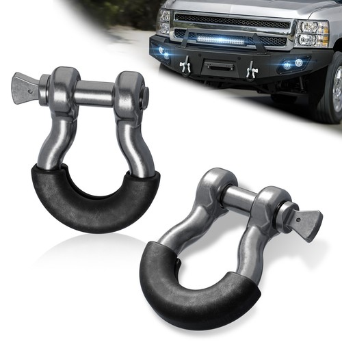 2PCS Universal 3/4" Bumper D-Ring Shackle 9500LBS Tow Hooks For Jeep ...