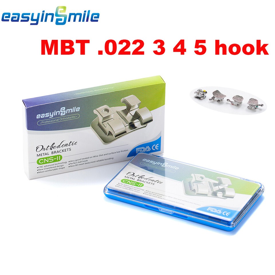 10Pack Dental Orthodontic Brackets Braces Roth/MBT 018 022 345 Hooks EASYINMSILE | eBay