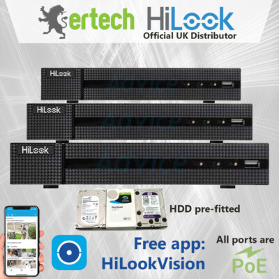 Hikvision HiLook NVR IP PoE 5MP 8MP 4K 4CH 8CH 16CH 4 8 16 Channel CCTV ...