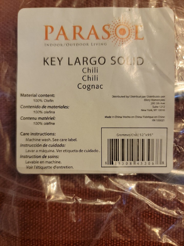 Parasol Outdoor Curtains, Patio-Key Largo 52" x 95" Thermal Insulated ...