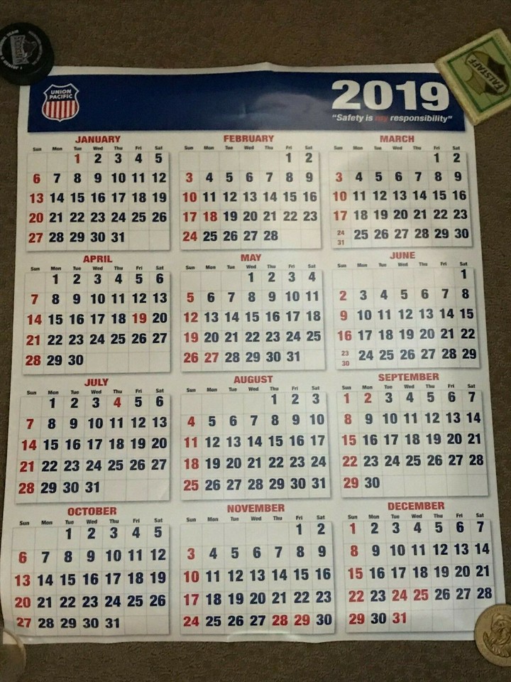 2018 & 2019 UNION PACIFIC RAILROAD UPRR 2 SIDED WALL CALENDAR | eBay