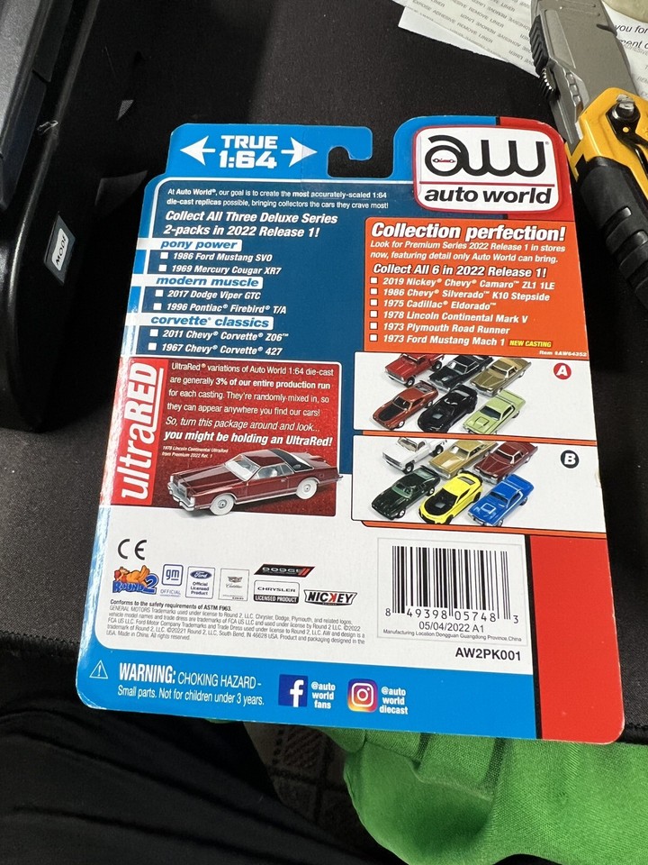 2022 AUTO WORLD PONY POWER 2 PACK 1986 FORD MUSTANG SVO / MERCURY COUGAR XR7 | eBay