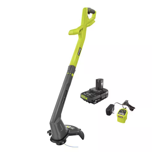RYOBI ONE+ 18V 10 in. Cordless Battery String Trimmer/Edger with 2.0 Ah ...