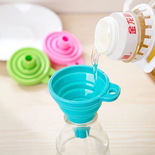 Kitchen Tool Food-Grade Folding Silicone Funnel Liquid Dispensing Mini ...