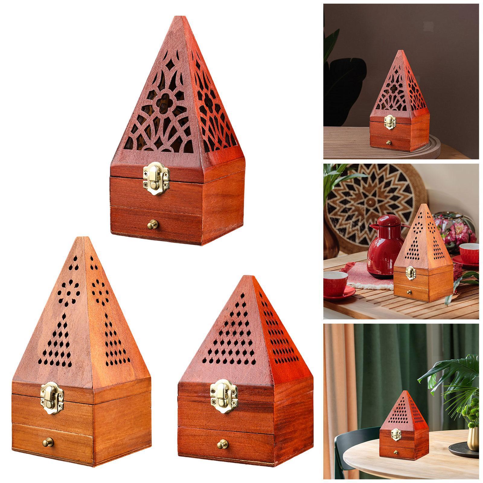 Cone Incense Holder Pyramid Meditation Furnishings Wood Incense Burner ...