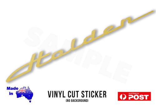 Holden Vintage Script Style Logo XXL Vinyl Cut Decal Sticker GOLD 600mm ...