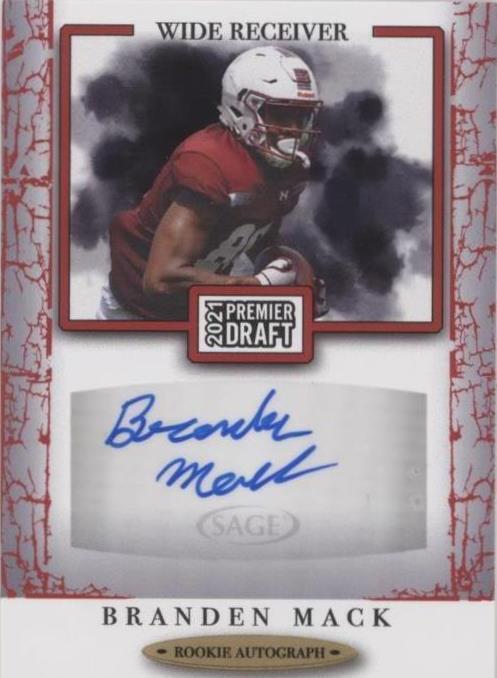 2021 Sage Premier Draft - Autographs Branden Mack #A53 Red (AU, RC) for ...