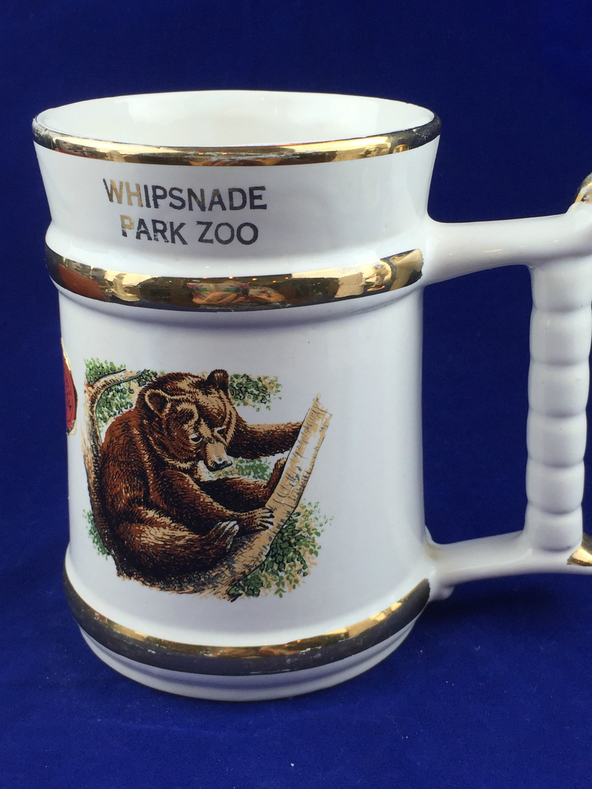 vintage souvenir tankard prince william ware england 22K gold Whipsnade ...