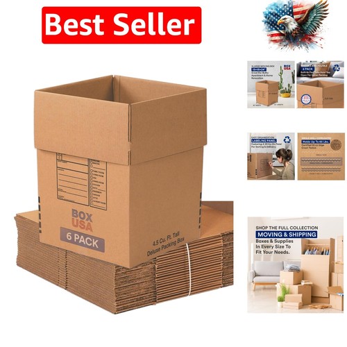 Moving Boxes Large Heavy Duty 18x18x24 6-Pack Corrugated Cardboard Box ...