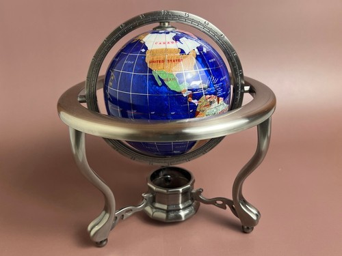 Decorative gemstone globe map, desk Item, handcrafted, geography, World ...