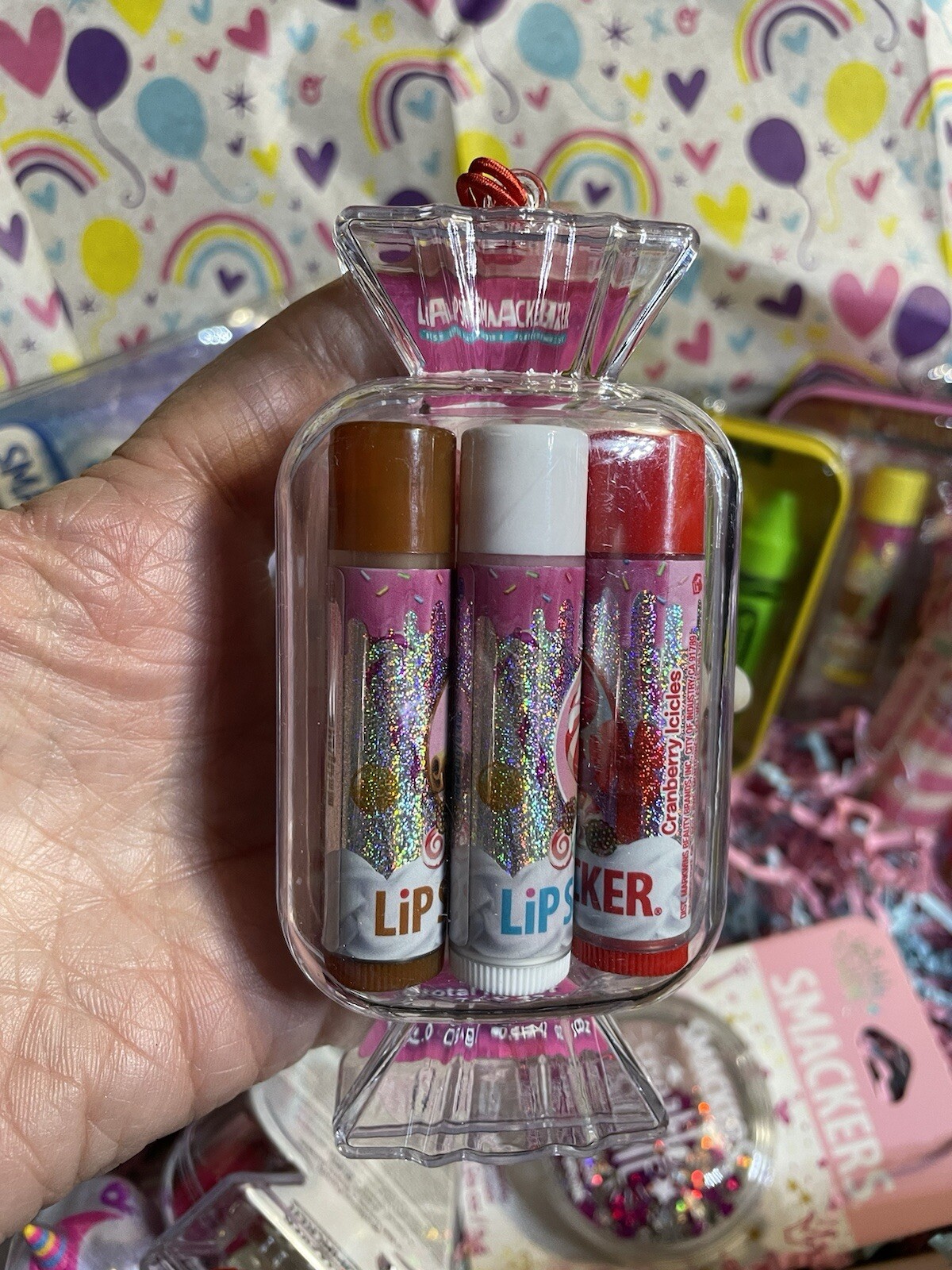 Lip Smackers Gift Set. Starburst, Fairy Pixie Dust, nail polish, pink ...