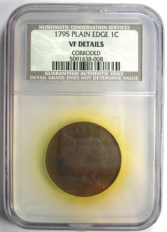 1795 Liberty Cap Large Cent 1C Coin - Certified NGC VF Detail (NCS ...