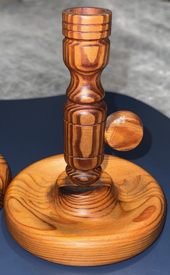 Stig Johnsson Smalandsslojd Sweden Solid Wood Candle Holders Mid ...