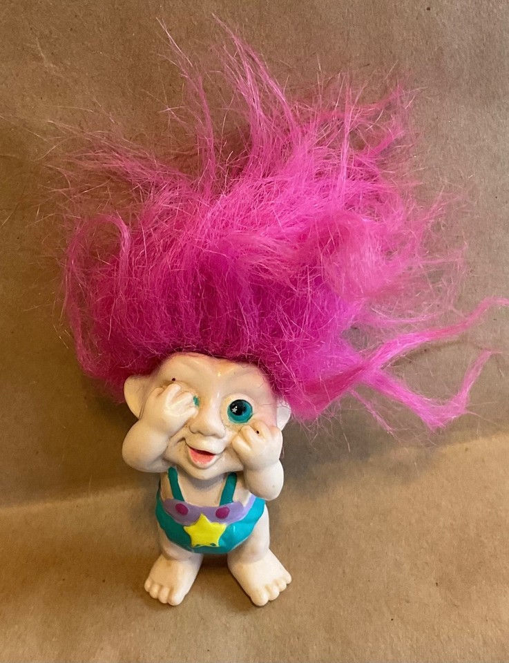 Vintage 1991 Applause Magic Trolls Baby Samara Stars With Pink Hair 3 ...