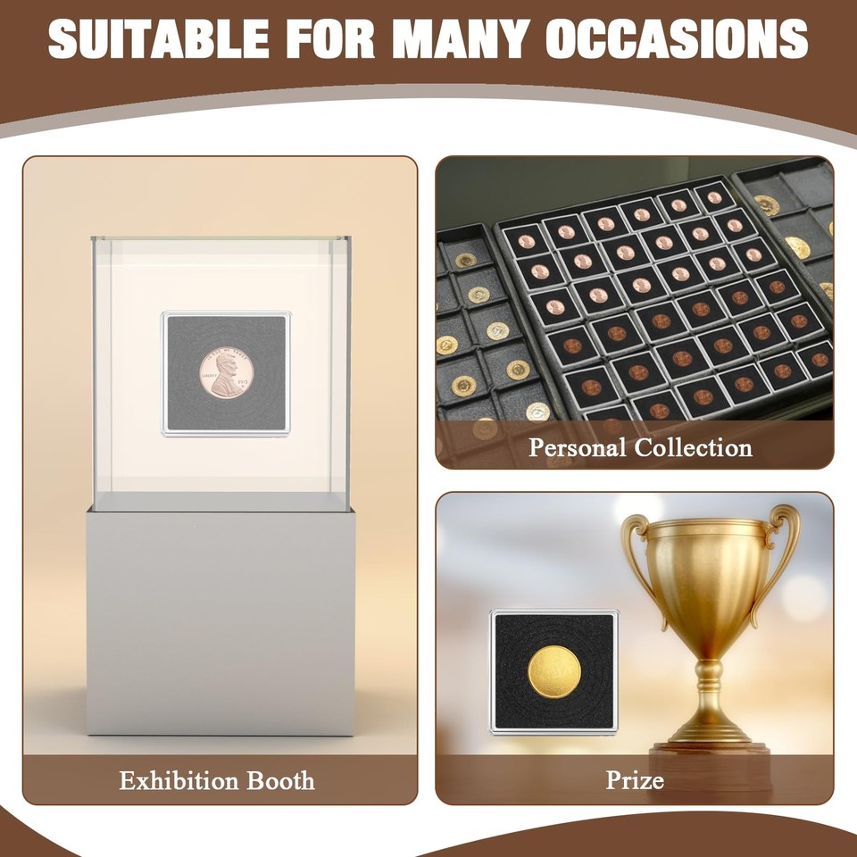 60 Pack Coin Holders for Collectors, Coin Collection Supplies Silver ...