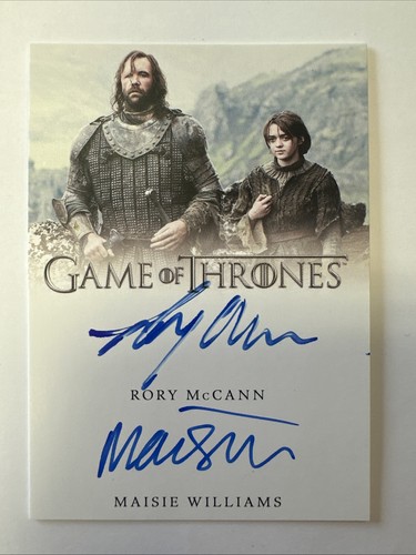 Game Of Thrones Rittenhouse Dual Auto Signed Card Rory McCann Maisie ...