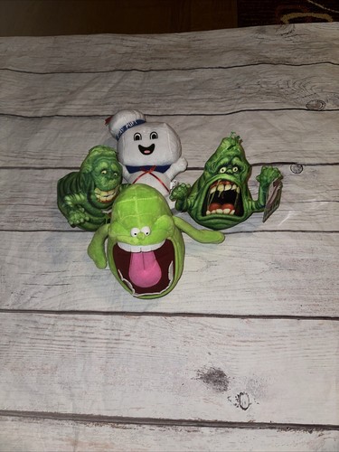 Clawee Ghostbusters Plush Lot Of 4 Slimer Stay Puft Marshmallow Man Toy ...