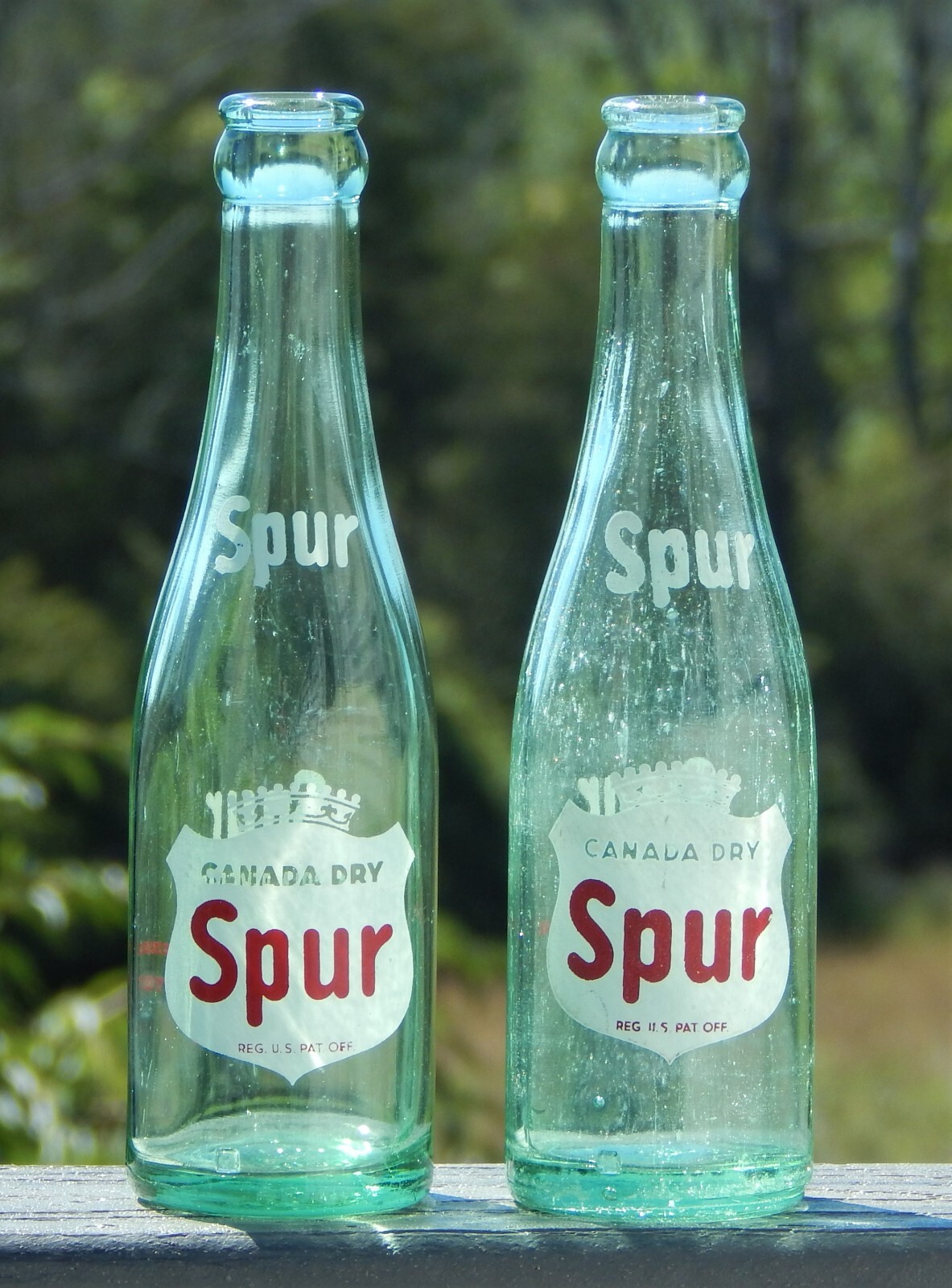 2 Vintage SPUR Canada Dry Cola Soda Beverage 6 oz Green Glass Bottles ...