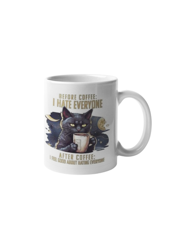 Cat Hate Funny Coffee Mug People Grumpy Drink Know Things 11oz Black ...
