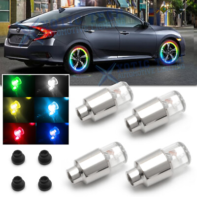 Wheel Tire Tyre Air Valve Stem RGB LED Strobe Light For Honda Civic ...