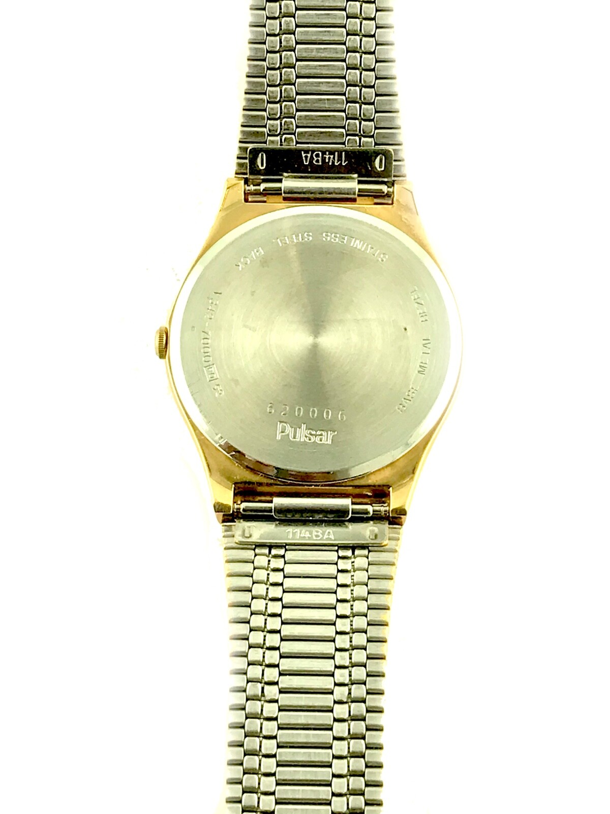 PULSAR v342 7000 Gold TONE Base Metal Bezel Stainless Steel Quartz ...