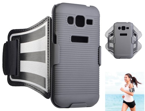 BLACK CASE COVER ARMBAND STRAP COMBO FOR SAMSUNG GALAXY CORE PRIME G360 ...