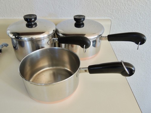 VTG LOT 5 pc Revere Ware pots saucepans 2-2qt, 1 - 1.5 qt, 2 lids | eBay