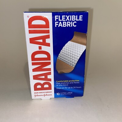Band-Aid Extra Large Flexible Fabric Adhesive Bandages – Pack of 10 ...