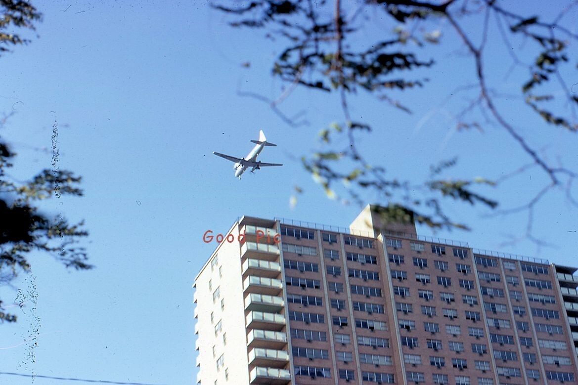 #SL66 hh Vintage 35mm Slide Photo- Airplane Over Building- 1965 | eBay