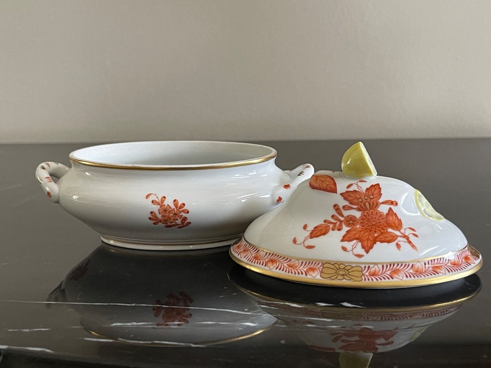 Herend Porcelain Hungary Chinese Bouquet Rust Mini Tureen # 6017/AOG | eBay