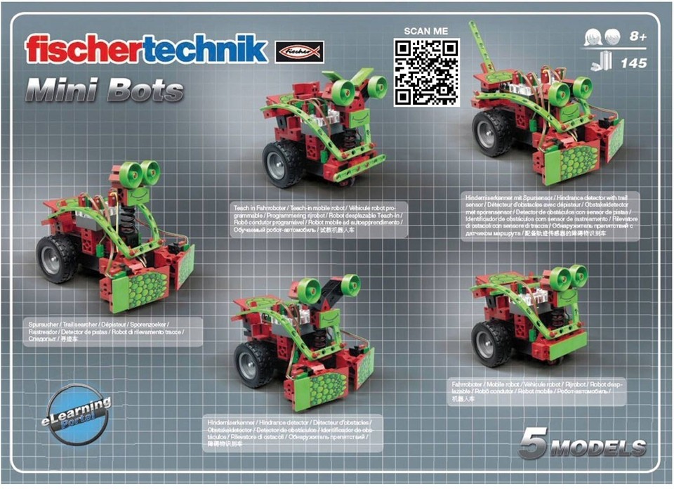 fischertechnik 533876 Robotics Mini Bots - 5 models, 145 parts ...