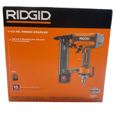 RIDGID R150FSF Pneumatic 18-Gauge 1-1/2 in. Finish Stapler, Contractor ...