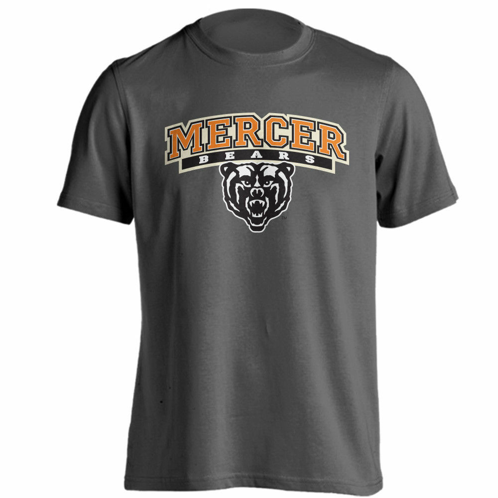 Mercer University Bears MU Classic Arch Text with Mascot Short Sleeve T ...