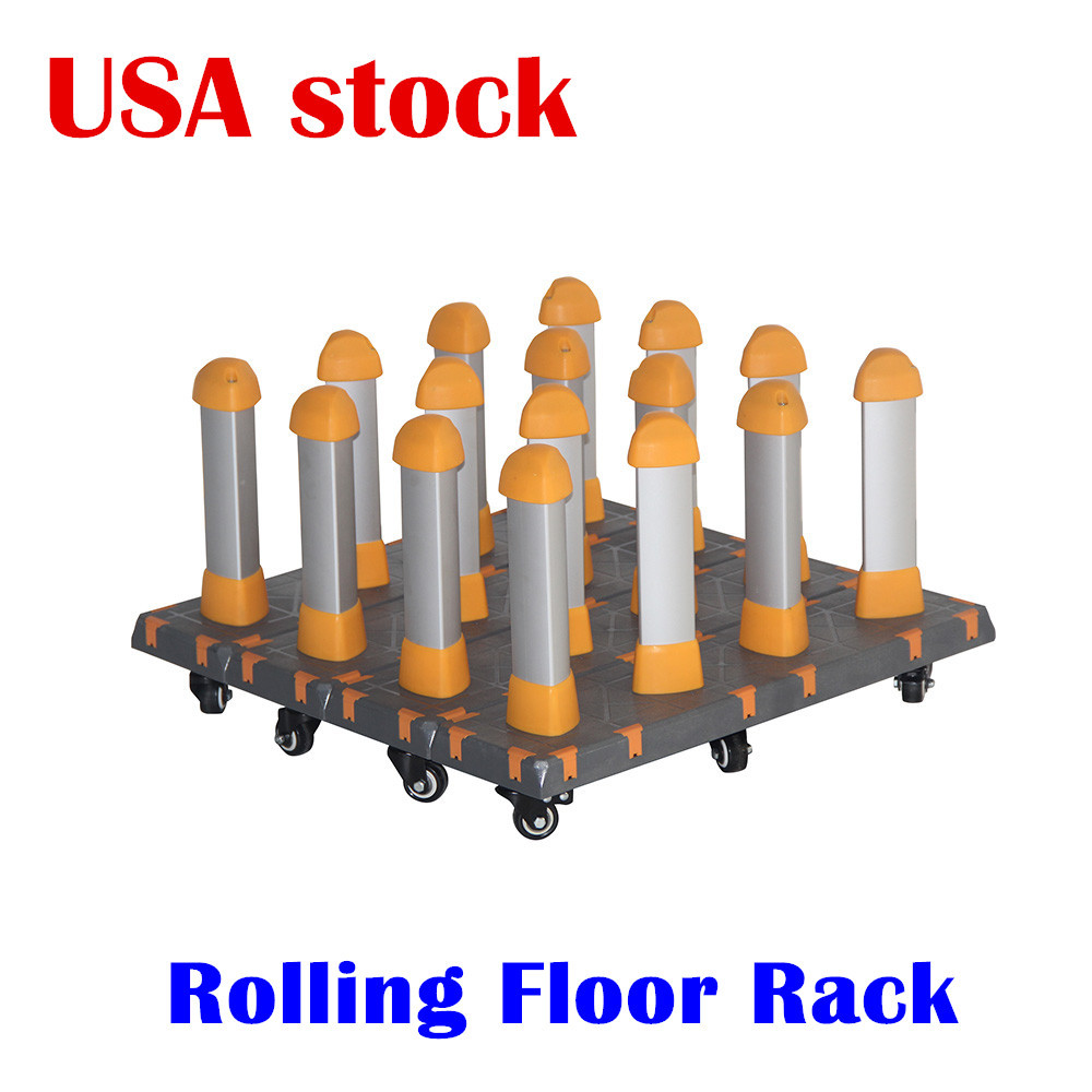 Rolling Floor Rack for Vinyl Media Roll Storage for 3 inches Core 16 ...