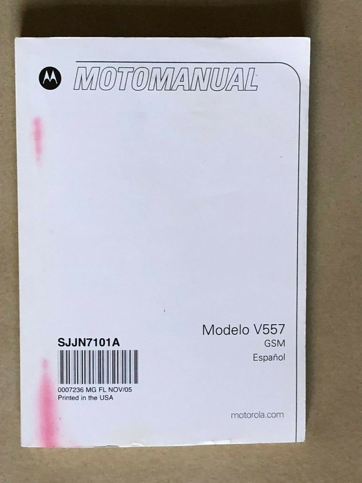Motorola V557 GSM User Guide - English & Espanol | eBay
