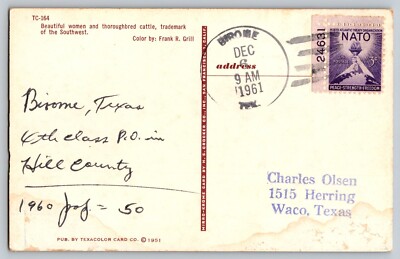 Postcard - Birome Texas 1961 Cancel - Closed Post Office | eBay