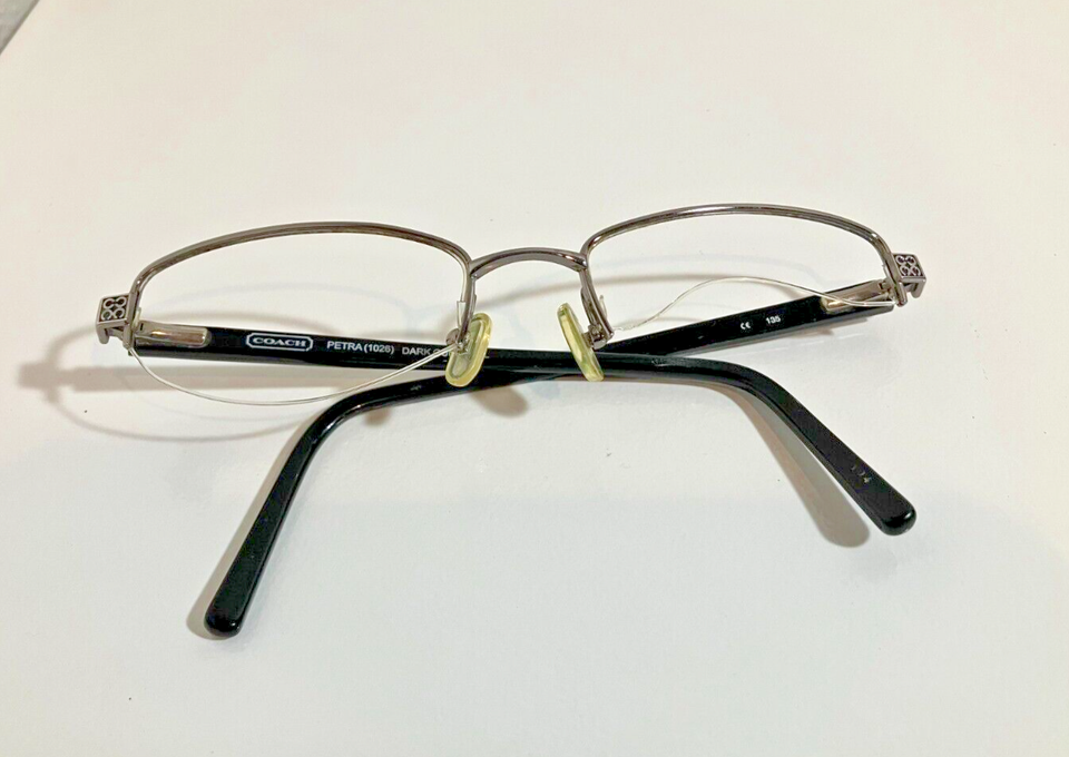 Coach Eyeglasses Petra Half Rim (1026) Dark Gunmetal Frames Temple Arms ...