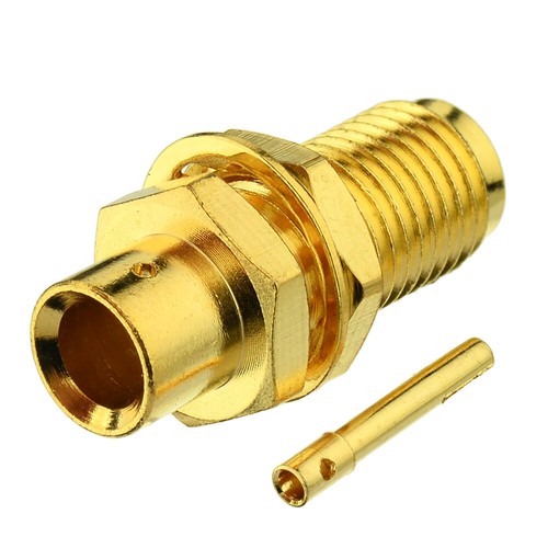 2 xSMA Jack Female Bulkhead Solder Connector for 0.141" RG402 Semi ...