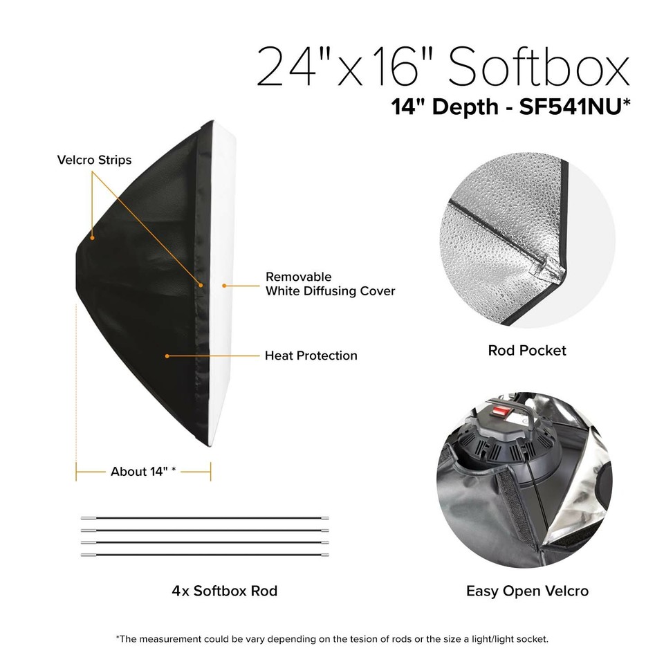 LSP 1PACK Soft Box Lighting Reflector SoftBox Photography Photo Studio ...