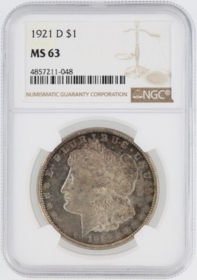 1921-D Morgan Silver Dollar NGC MS63 S$1 Denver Minted No Reserve | eBay