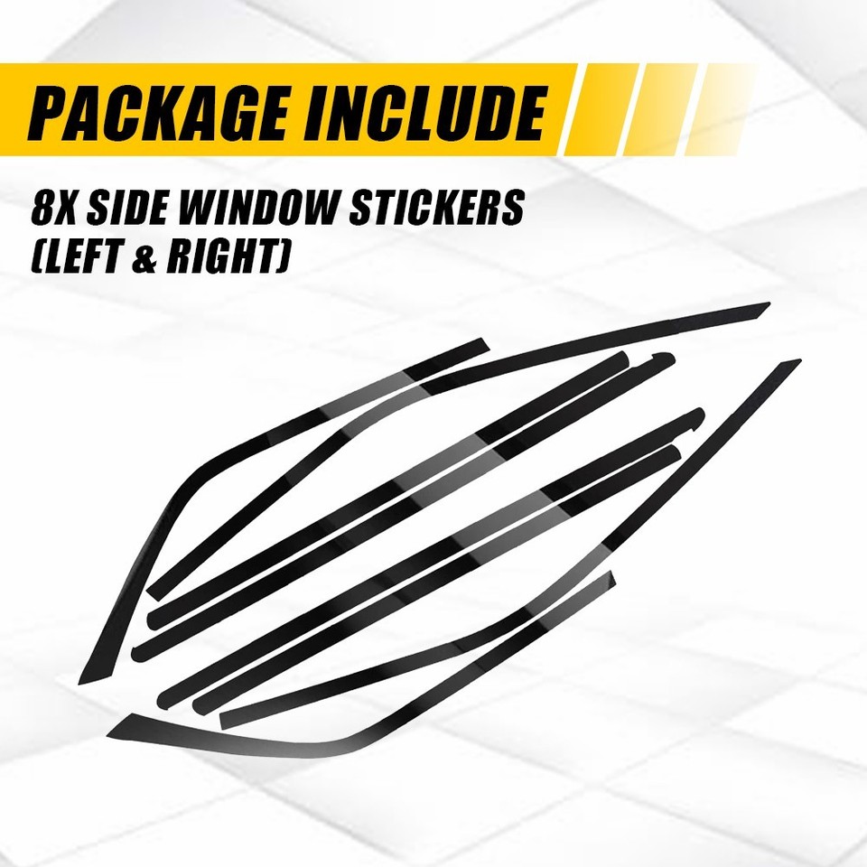 8Pcs Fit Chrysler 300 11-23 Side Window Stickers Trim Wrap Gloss Black ...