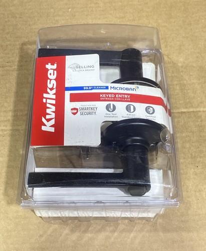 Kwikset Ladera Keyed Entry Door Lever SmartKey 405LRL RDT SMT Matte ...