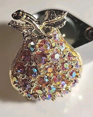 Rhinestone Pear Pin Brooch Crystal's multicolored 1 1/2" | eBay