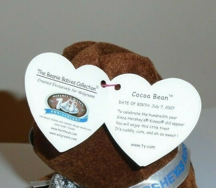 Ty Beanie Baby COCOA BEAN the Hershey Bear (Walgreen's Exclusive) 8.5 ...