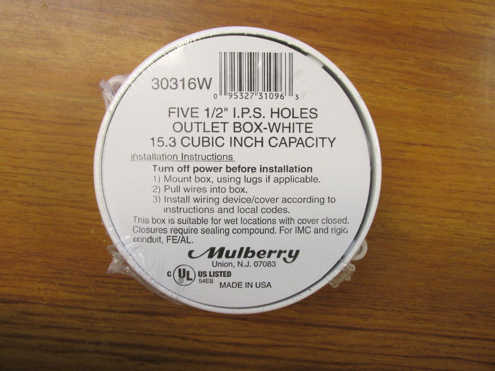 NEW. MULBERRY ROUND WEATHERPROOF BOX (5) 1/2" CAT# 30316W ... ZA-150 | eBay
