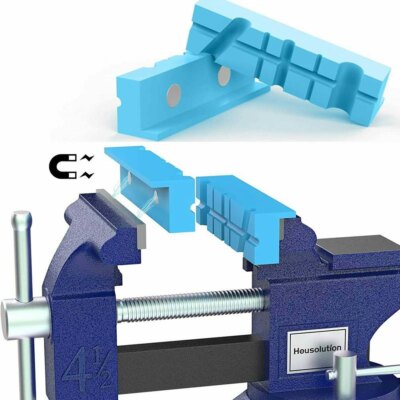 1 Pair 5" Bench Vise Soft Jaw Cover Magnetic Retention Reversible Pads ...