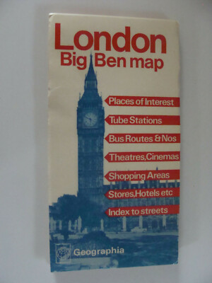 London Big Ben Map Map UK souvenir vintage Geographia c.1971 | eBay