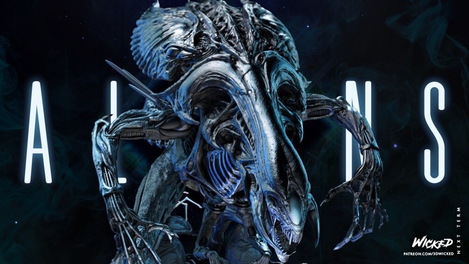 Alien Queen Aliens resin scale model kit unpainted 3d print | eBay