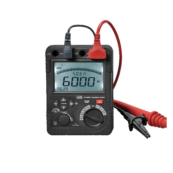 CEM DT-6605 High Voltage Insulation Tester Large 6000 Counts Digital ...