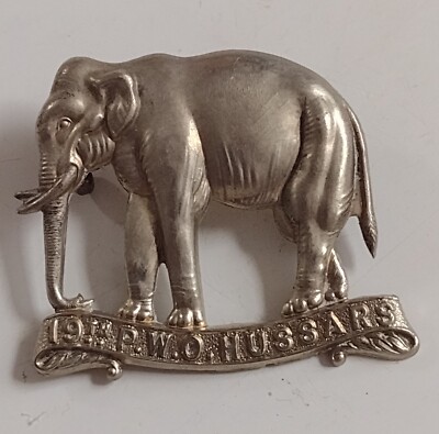 19th PWO Hussars Cap Badge Pre 1902 Era Silver Plate 2Lugs 42mm Antique ...